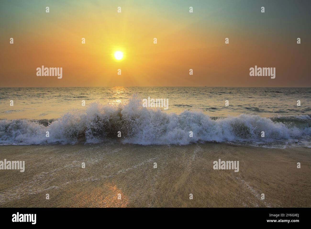 Beautiful sunset in indian ocean Stock Photo - Alamy