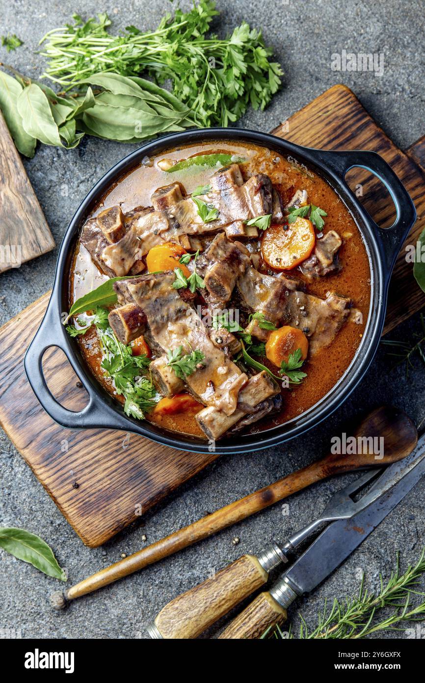Stewed beef top view hi-res stock photography and images - Alamy