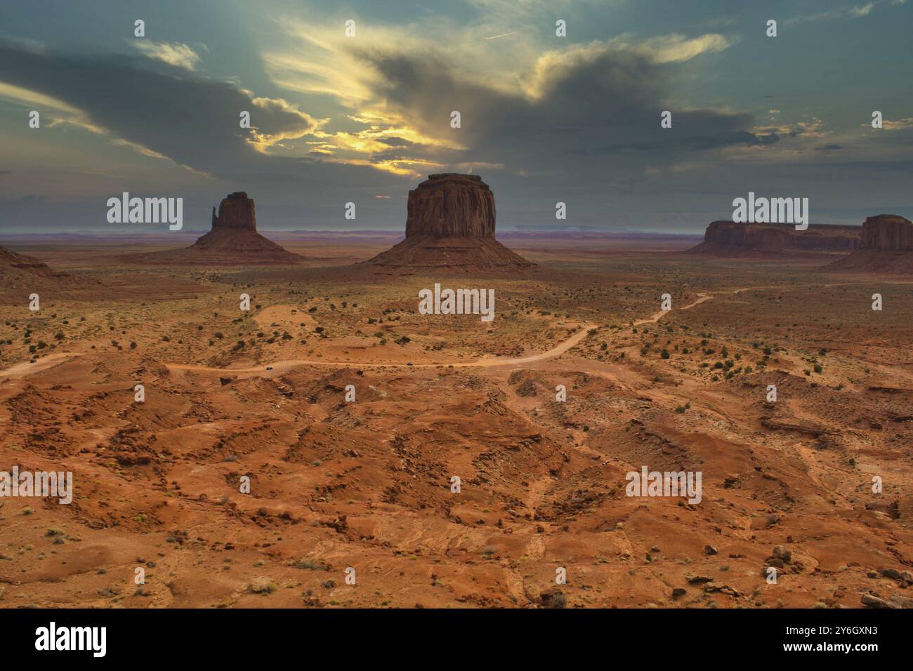 Monument valley dramatic landscape. Colorado Plateau on the Arizona ...