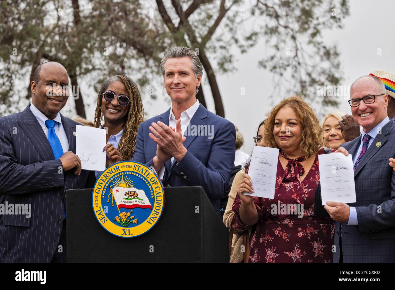 Los Angeles, USA. 25th Sep, 2024. California Governor Gavin Newsom ...