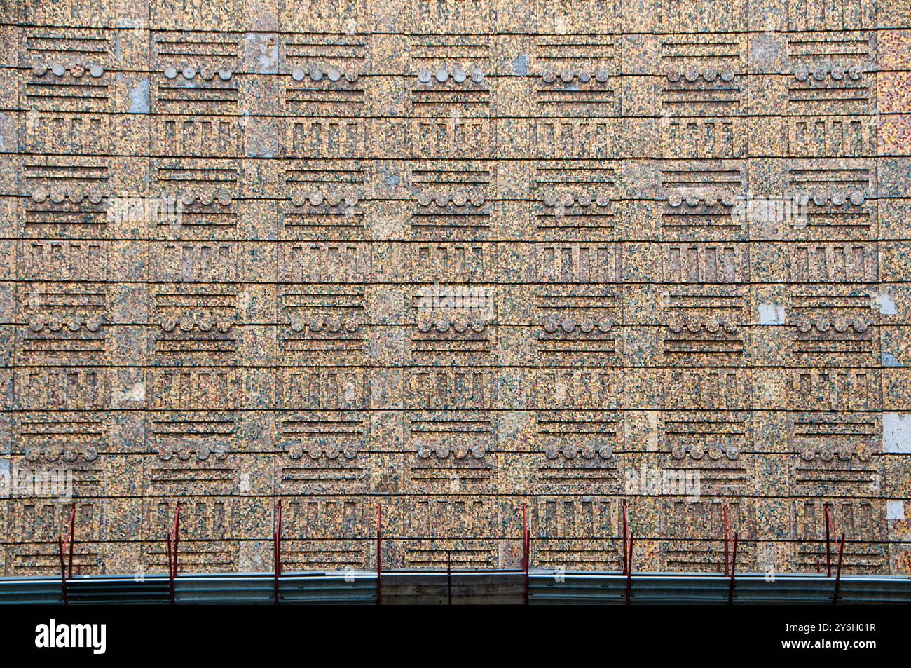 Facade of the Golden Cube of the Mostra d'Oltremare in Naples, Italy ...