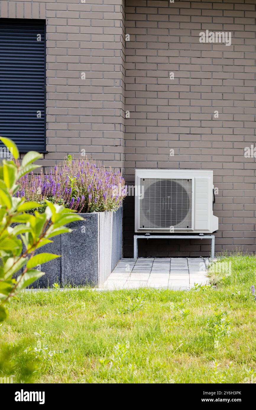Air conditioner unit on modern building wall Stock Photo - Alamy