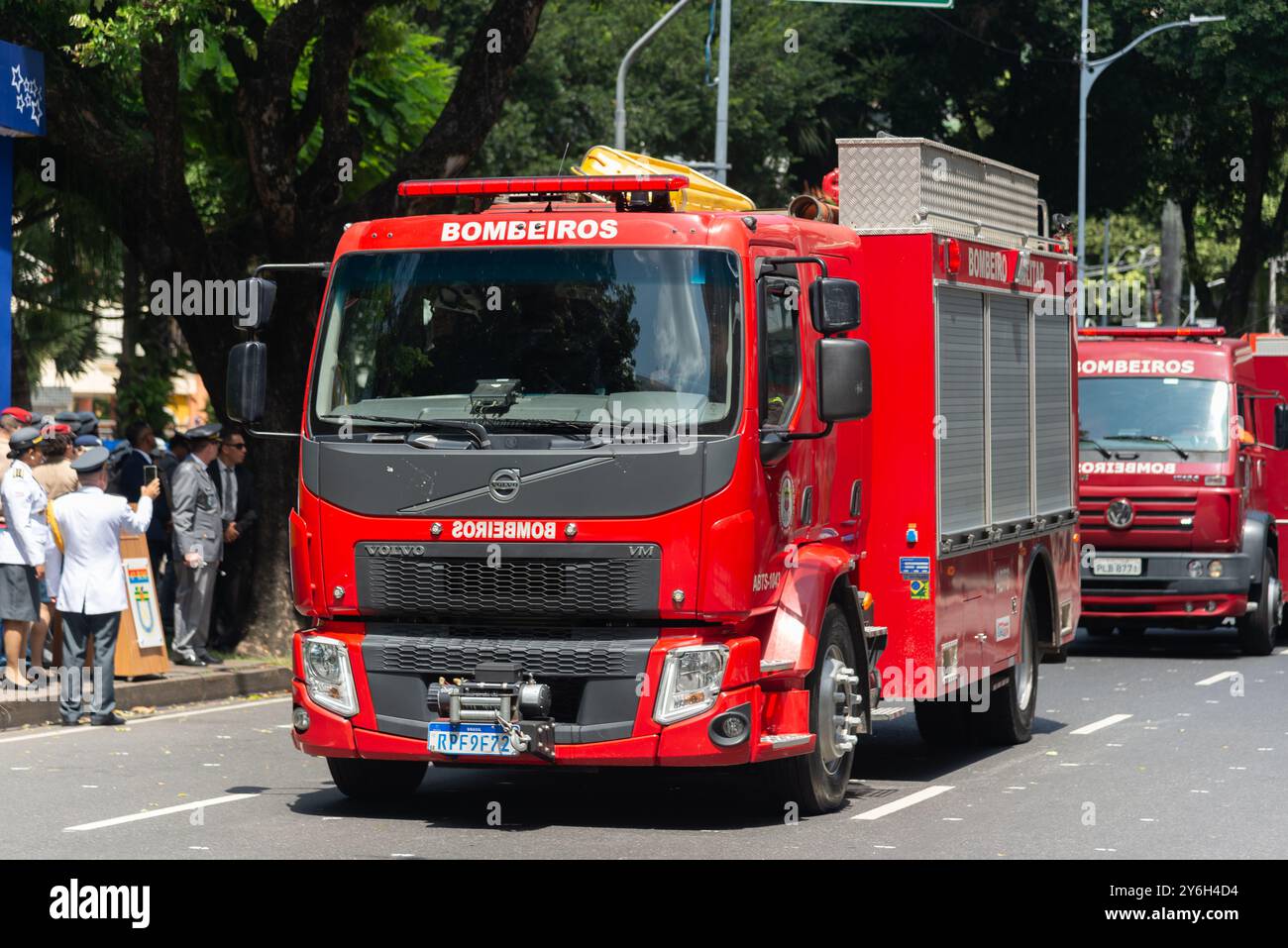 Salvador, Bahia, Brazil - September 07, 2024: Fire trucks are seen ...