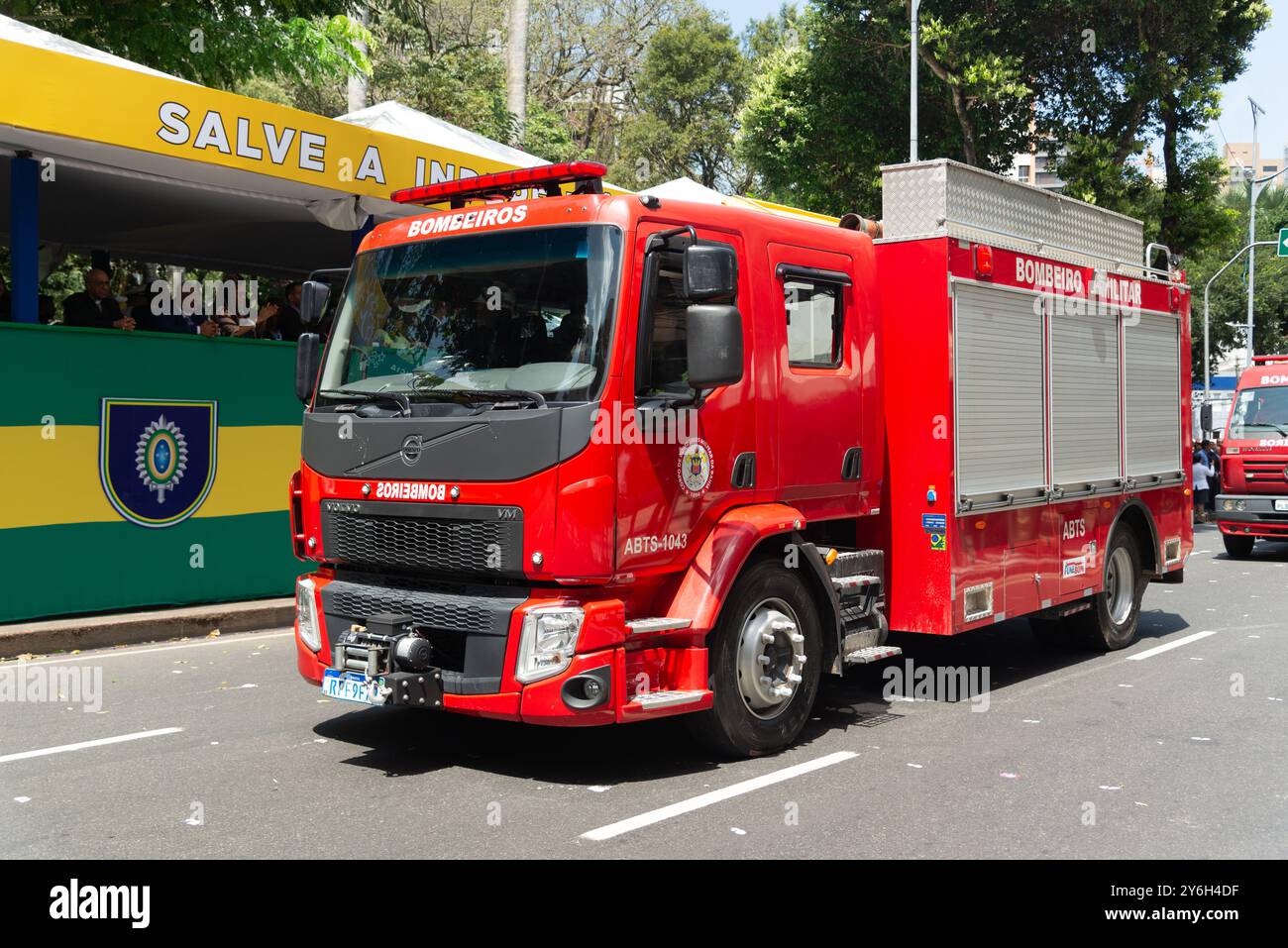 Salvador, Bahia, Brazil - September 07, 2024: A fire department water ...