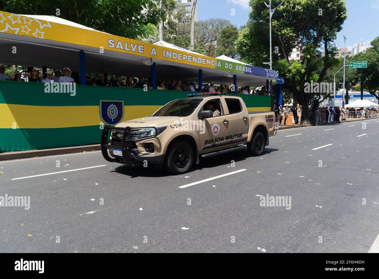 Salvador, Bahia, Brazil - September 07, 2024: A Bahia military police ...