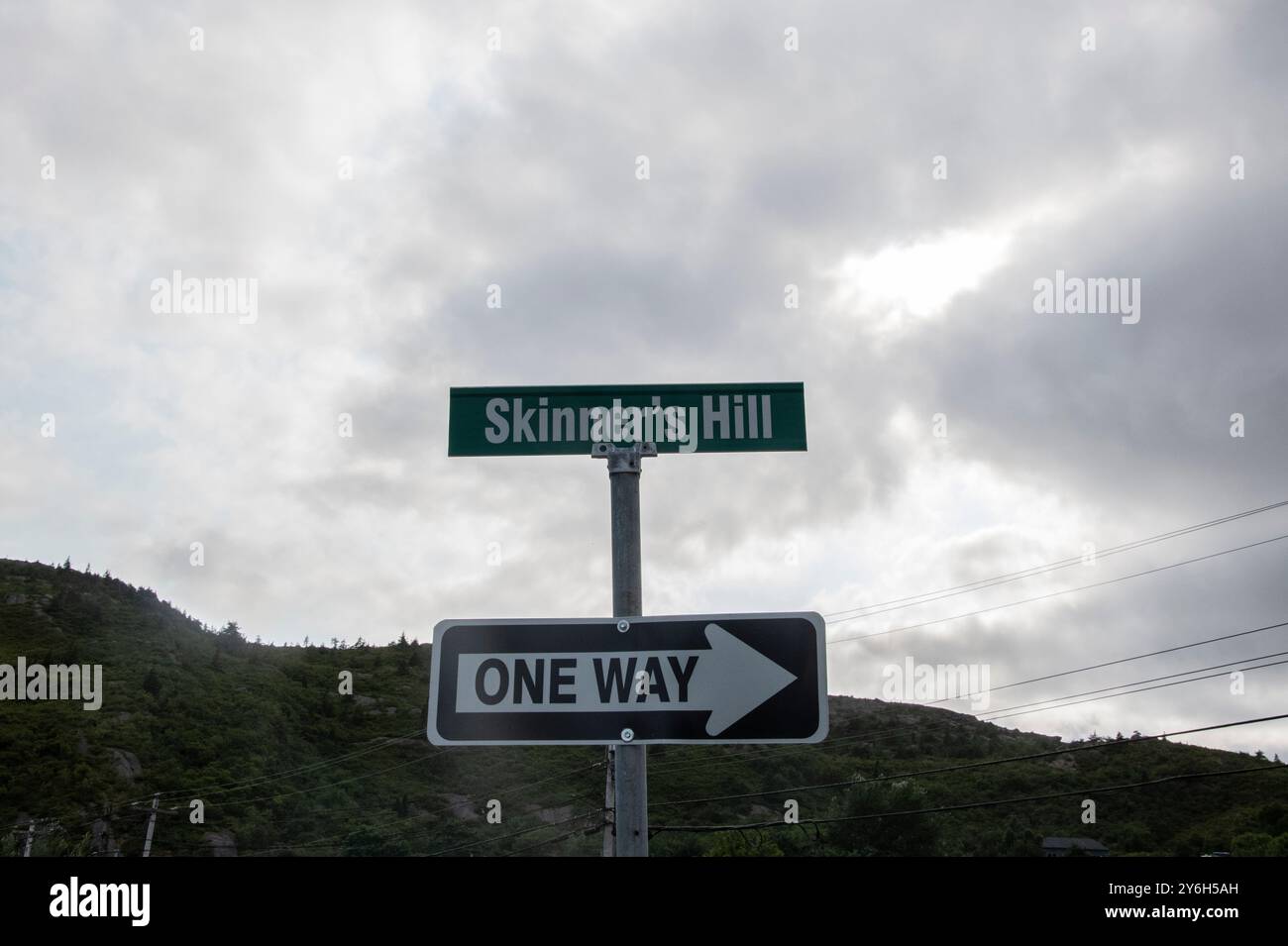 Skinner's Hill and one way signs in Petty Harbour-Maddox Cove ...