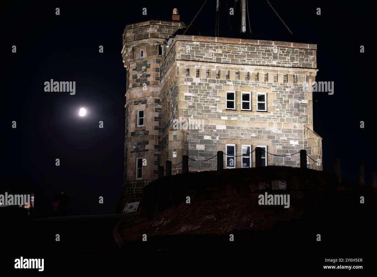 Cabot Tower at night on Signal Hill National Historic Site in St. John ...