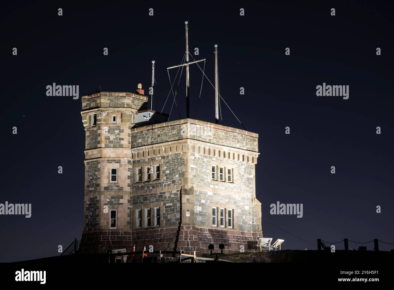 Cabot Tower at night on Signal Hill National Historic Site in St. John ...