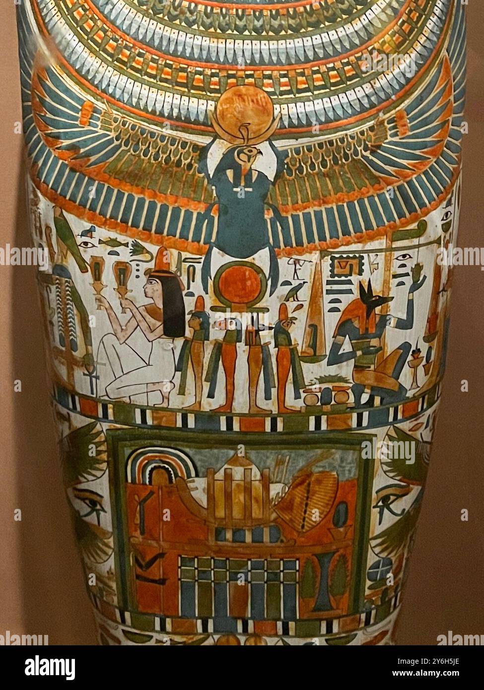 Inner Cartonnage of Gautseshenu, Linen, plaster, pigment, human remains ...