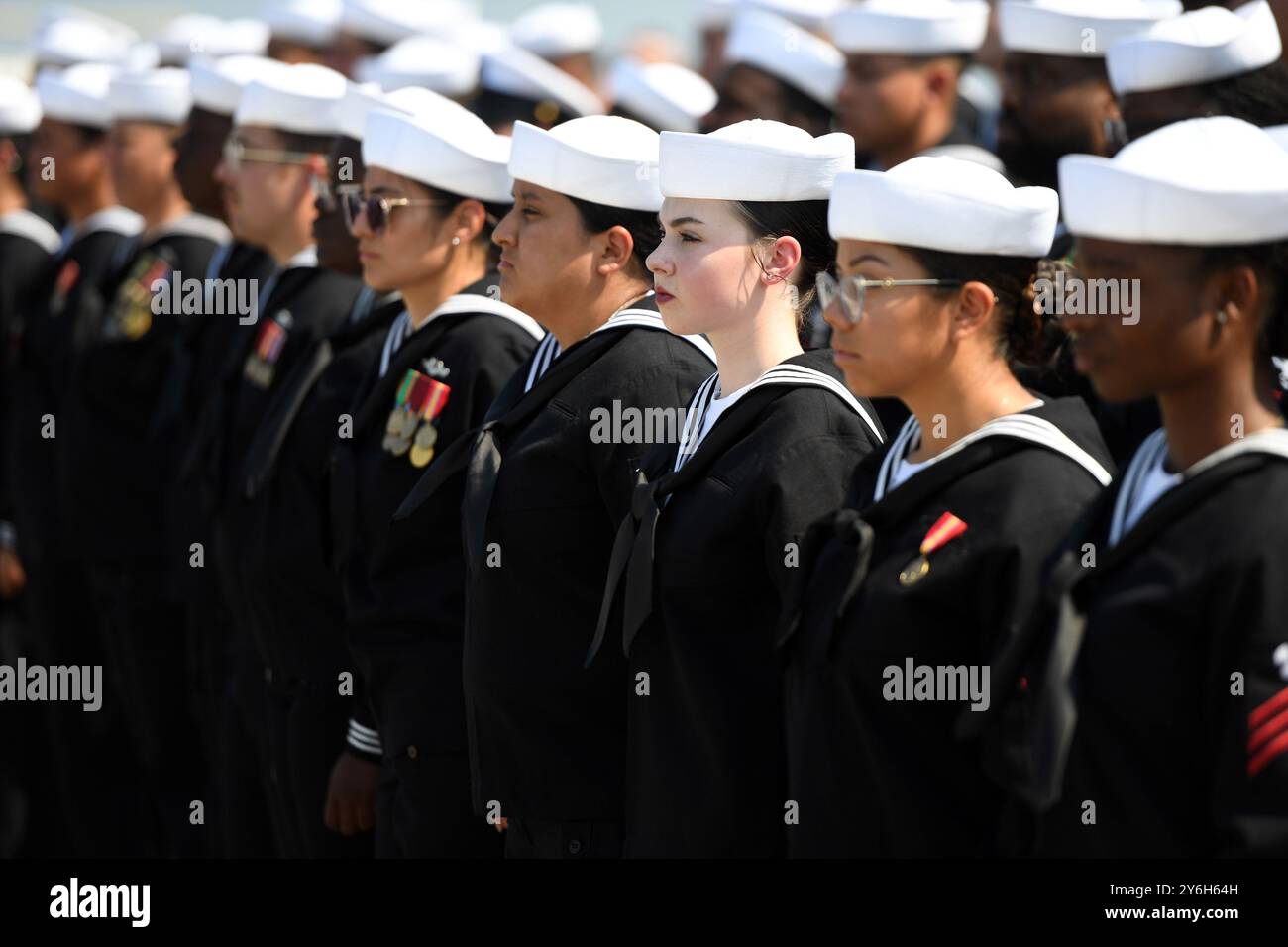 Middletown, New Jersey, USA. 14th Sep, 2024. Sailors assigned to USS ...