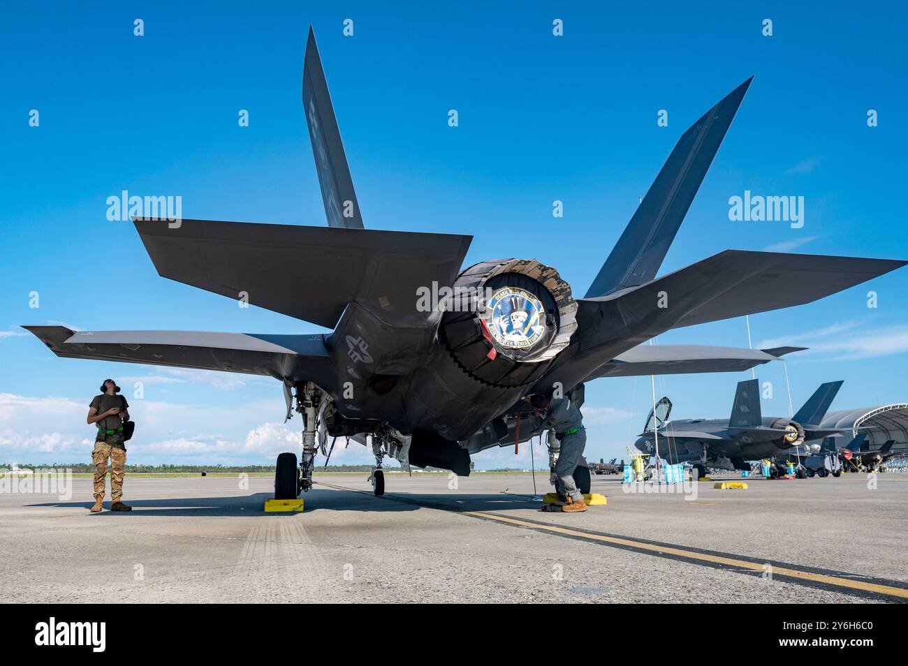 Members of the 325th Maintenance Squadron low observable flight perform ...