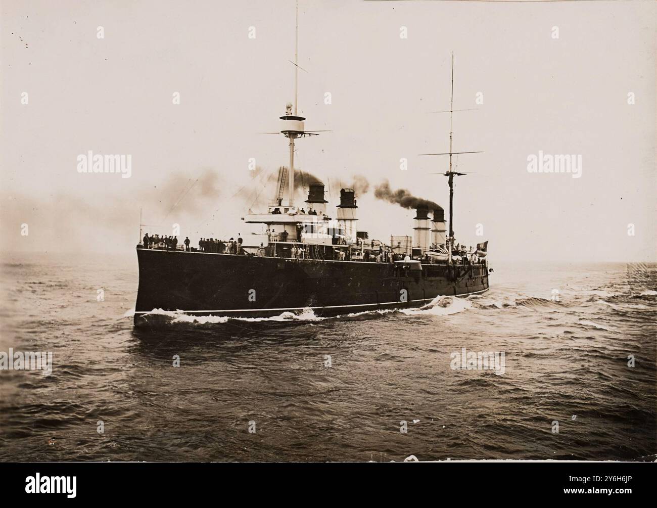 French WWI Photograph: French cruiser Kléber. in was sunk in 1917 Stock ...
