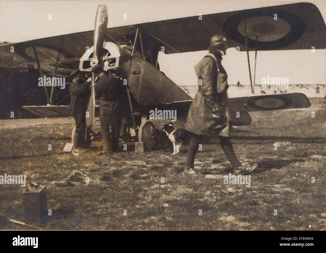 French WWI Photograph: Near Armentières. At the English aviation camp ...