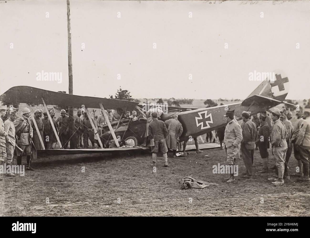 French WWI Photograph: Champagne Front. The 12th German plane shot down ...