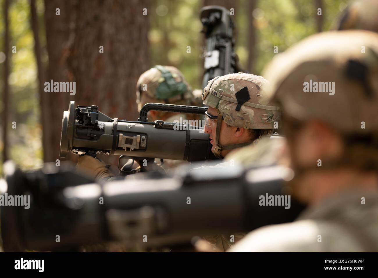 Paratroopers assigned to the 82nd Airborne Division, review operating ...
