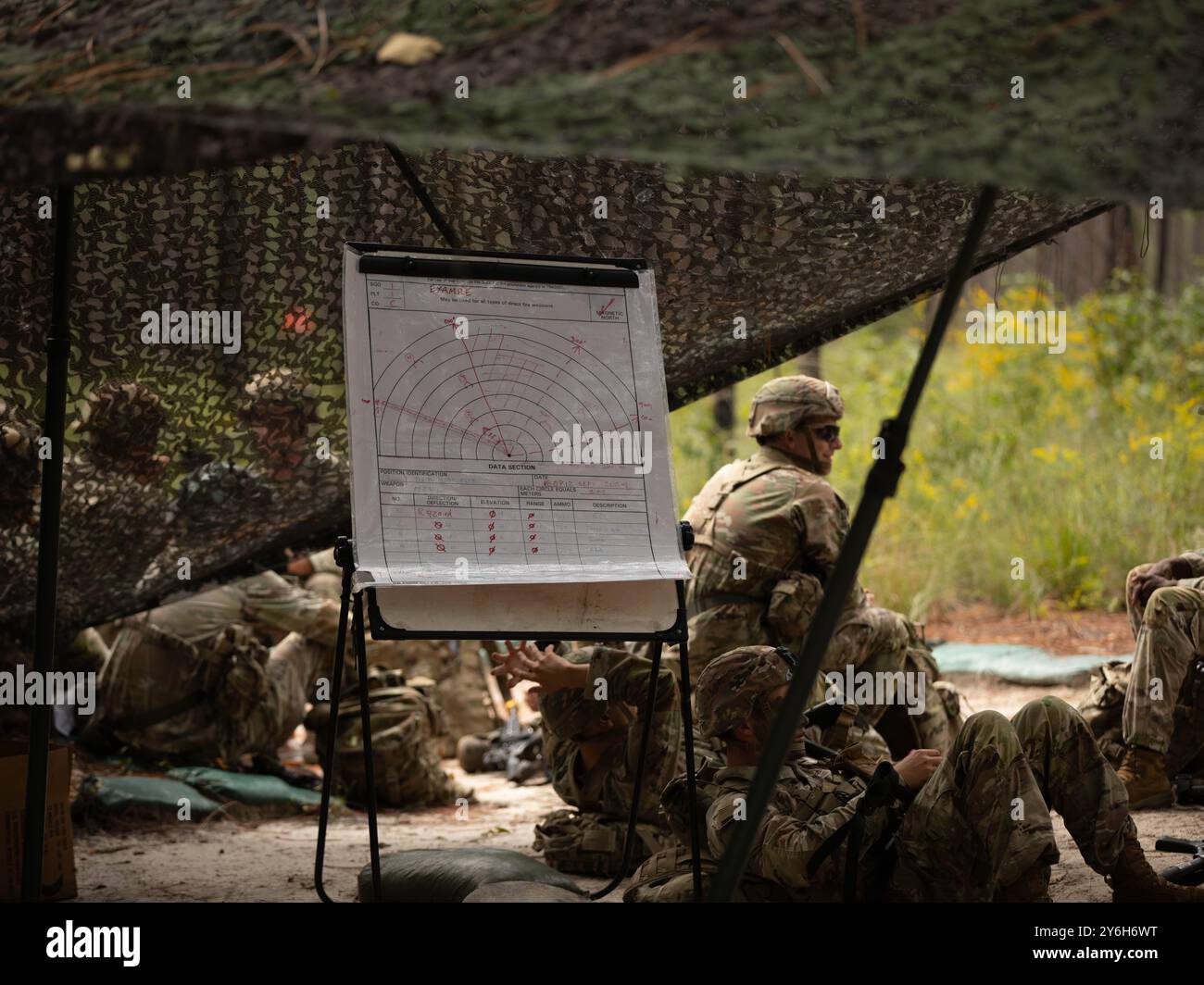 Paratroopers assigned to the 82nd Airborne Division, sit in preparation ...