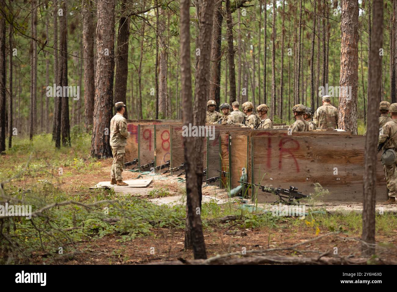 Paratroopers enter the Adjust Indirect Fire lane, Fort Liberty, North ...
