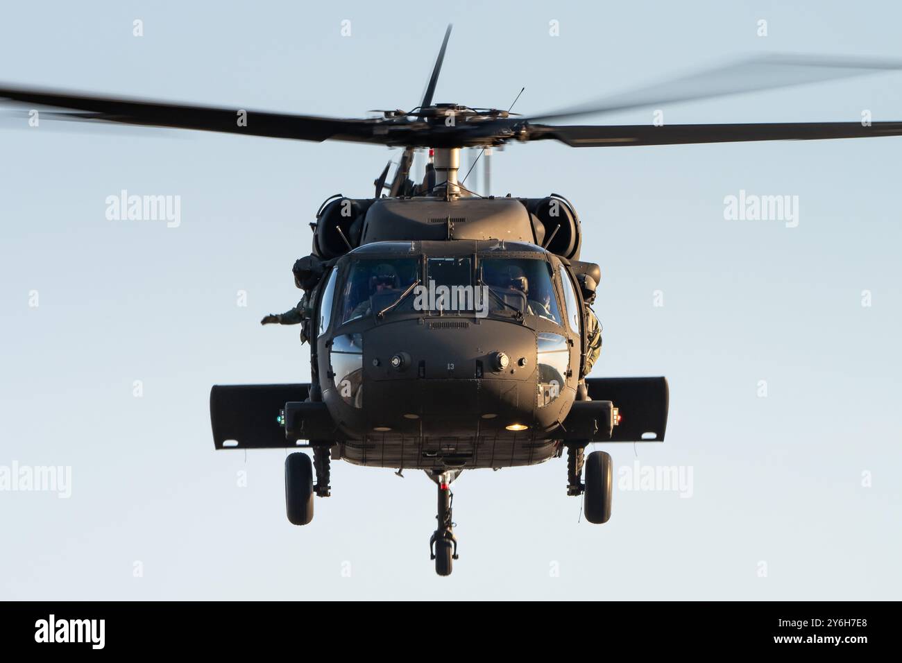 A Sikorsky UH-60 Black Hawk military transport helicopter from the 2nd ...