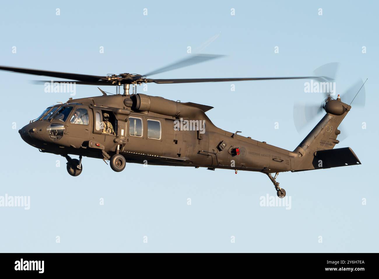 A Sikorsky UH-60 Black Hawk military transport helicopter from the 2nd ...