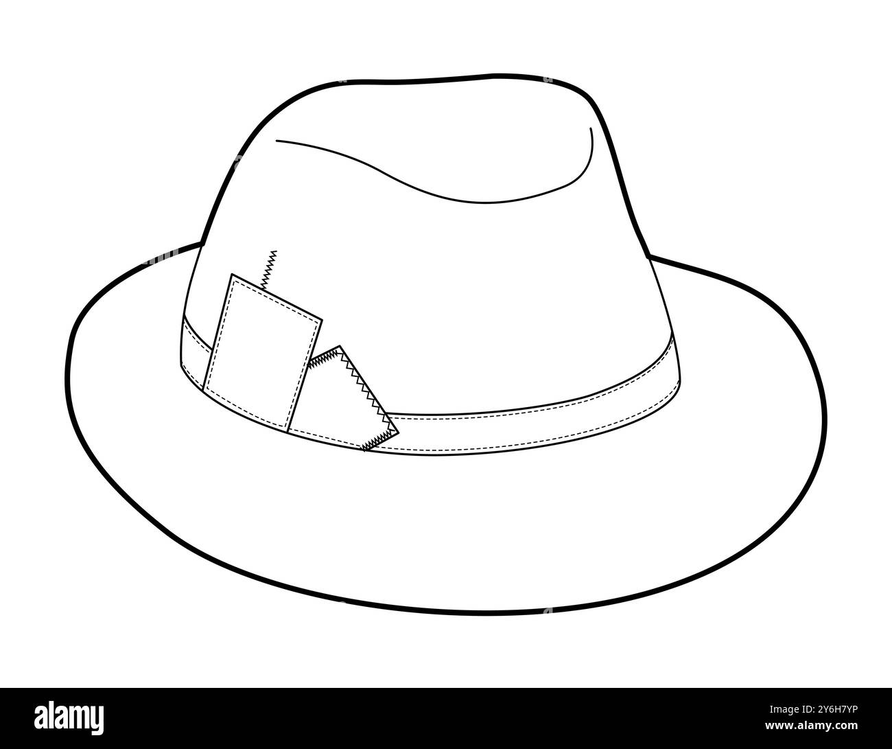 Crafted Fedora Hat. Head Fashion accessory cap with narrow brim ...