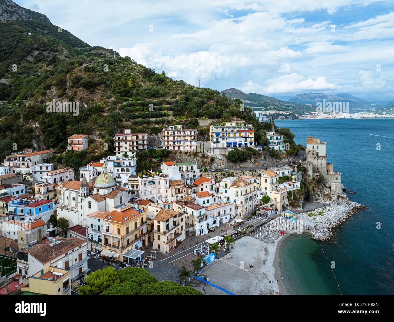 Aerial view cetara amalfi coast hi-res stock photography and images - Alamy