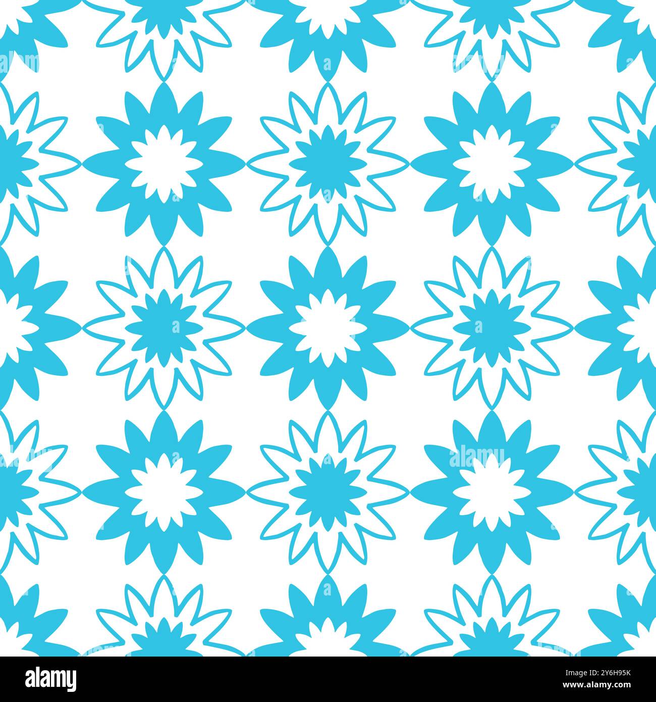 Seamless vector pattern background with stars in blue style vector ...