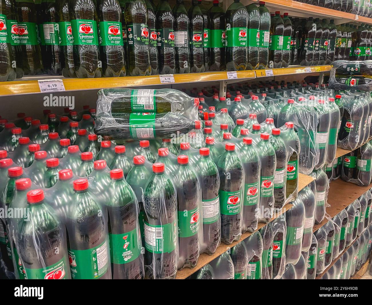 Sao Paulo SP Brazil. September 13, 2024. Bottles of Guarana, a soda ...