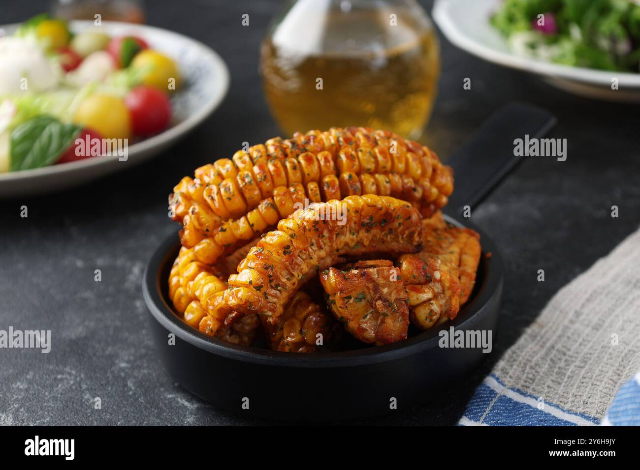 Spicy Corn Ribs Vegan Vegetarian Plant Based Trendy Food Concept Stock ...