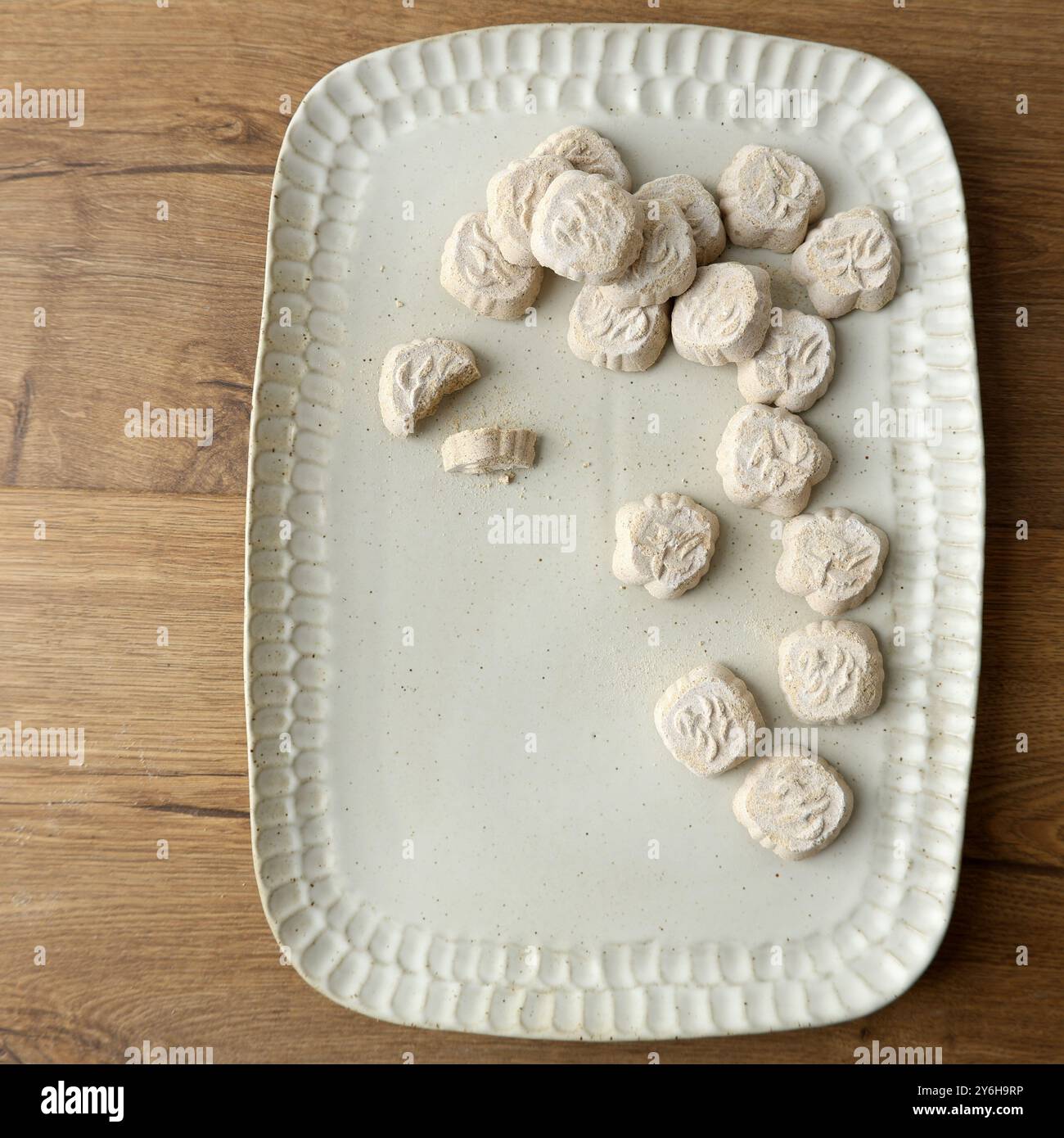 Top View Kue Satu or Koya Cake, Cookies Made from Mung Bean Flour Stock ...