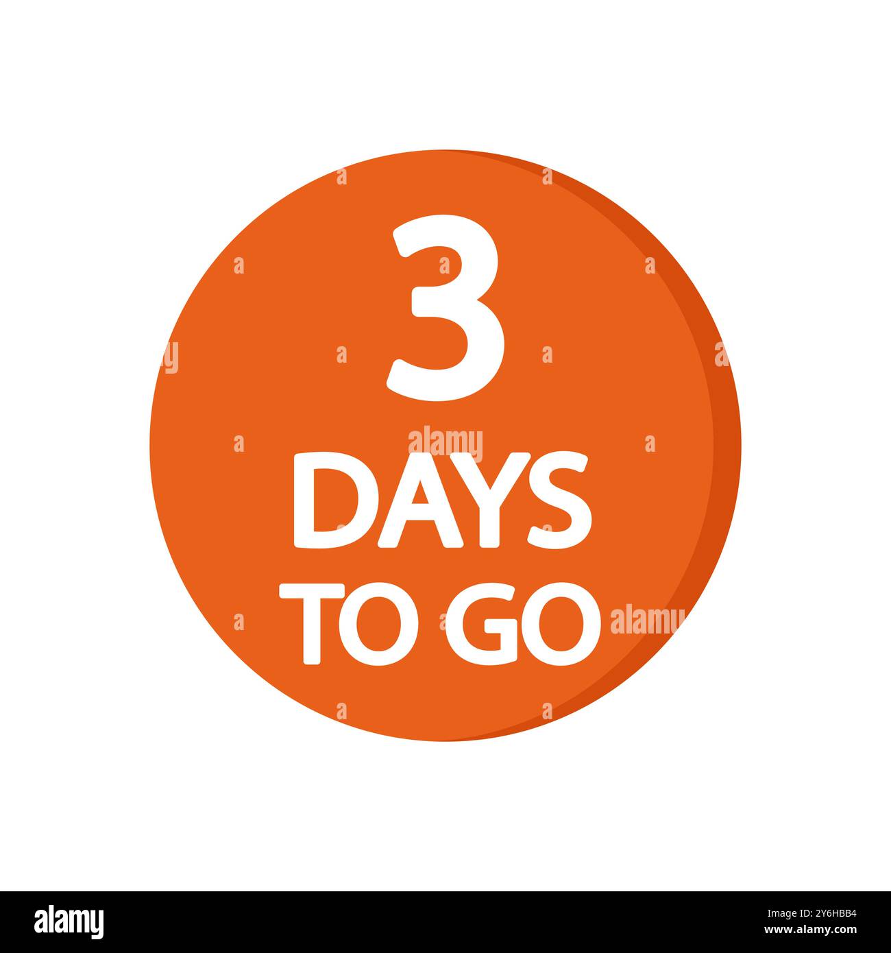 Countdown timer icon. Number three focus. Bold 3 days phrase. Orange round background Stock ...