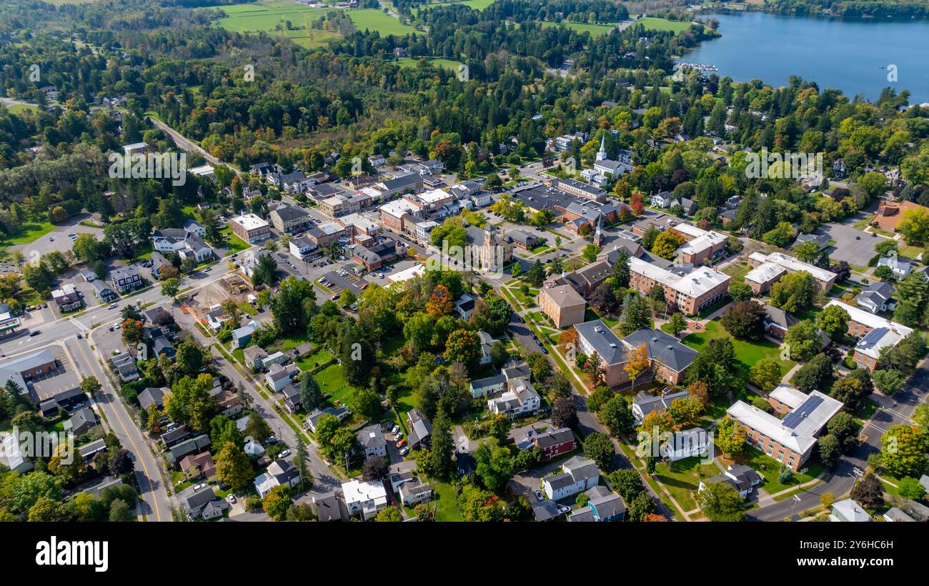 Aerial photo of Cazenovia Lake located in Town of Cazenovia, Madison ...