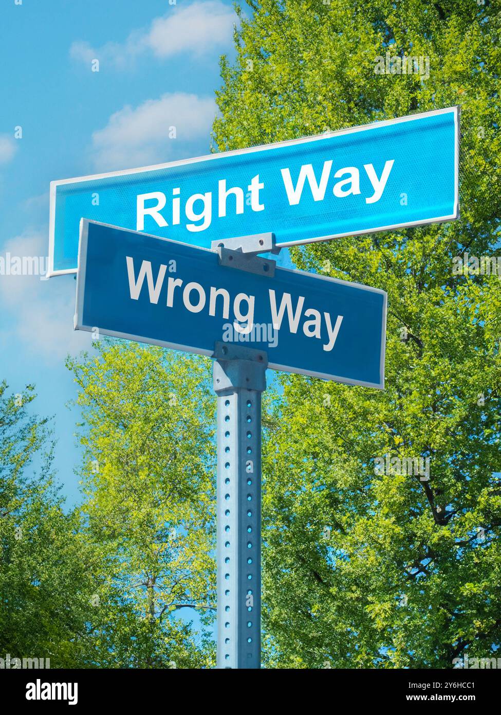 Street sign that reads right way and wrong way Stock Photo - Alamy