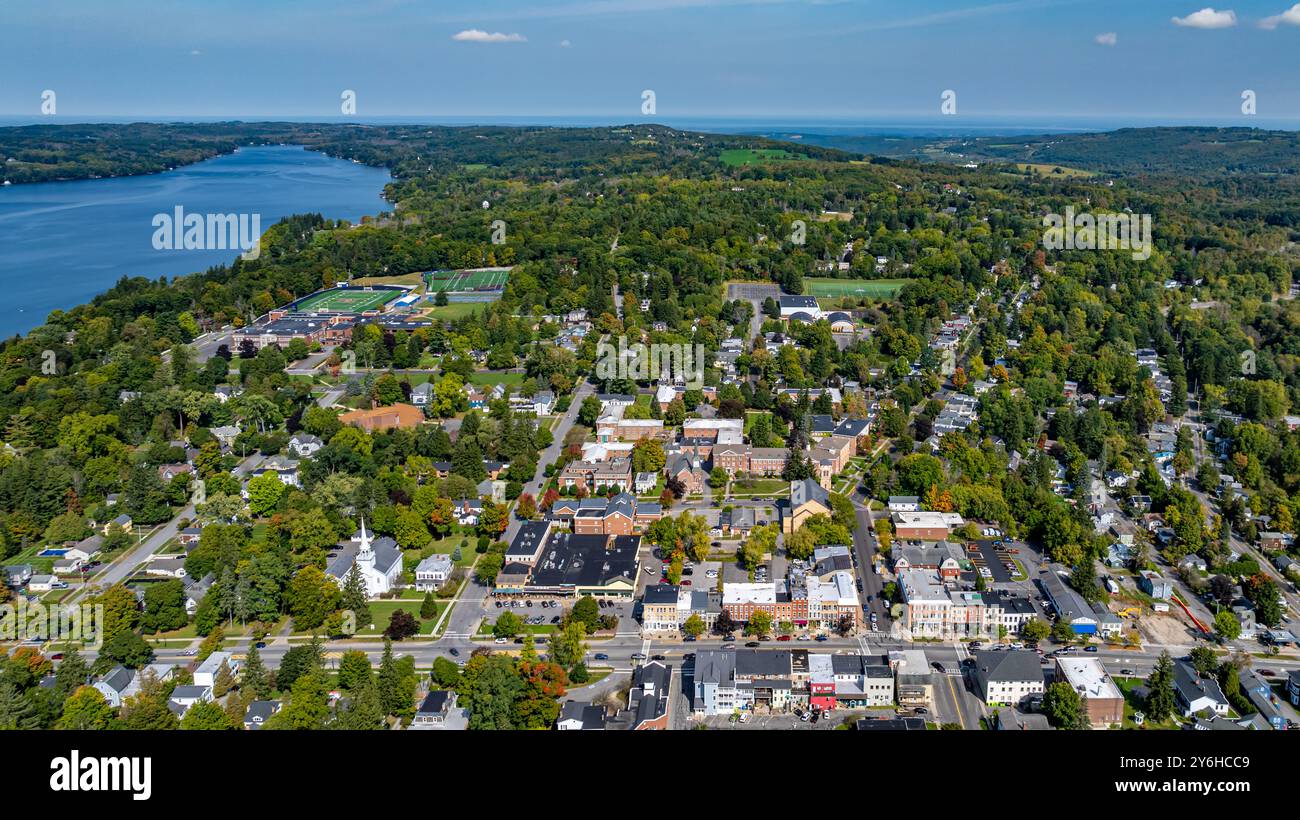 Aerial photo of Cazenovia Lake located in Town of Cazenovia, Madison ...