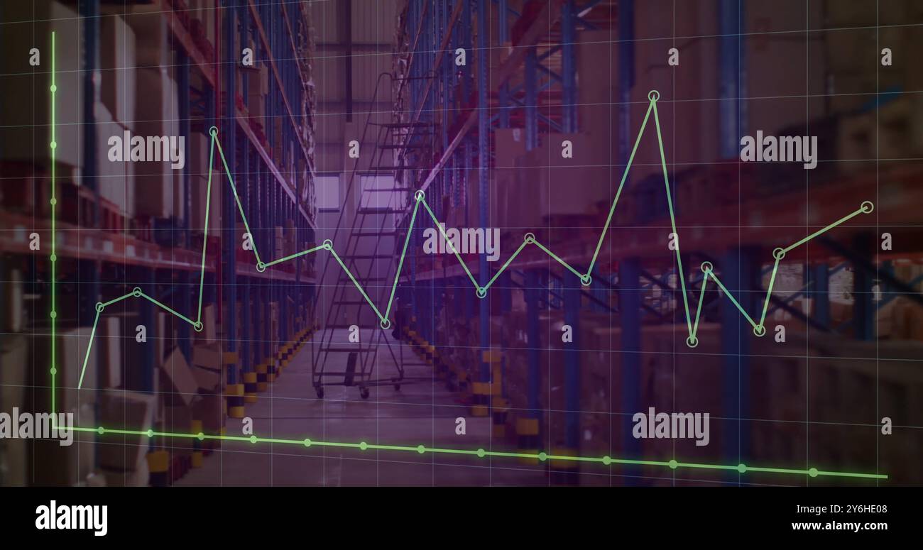 Image of financial data processing over in warehouse Stock Photo - Alamy