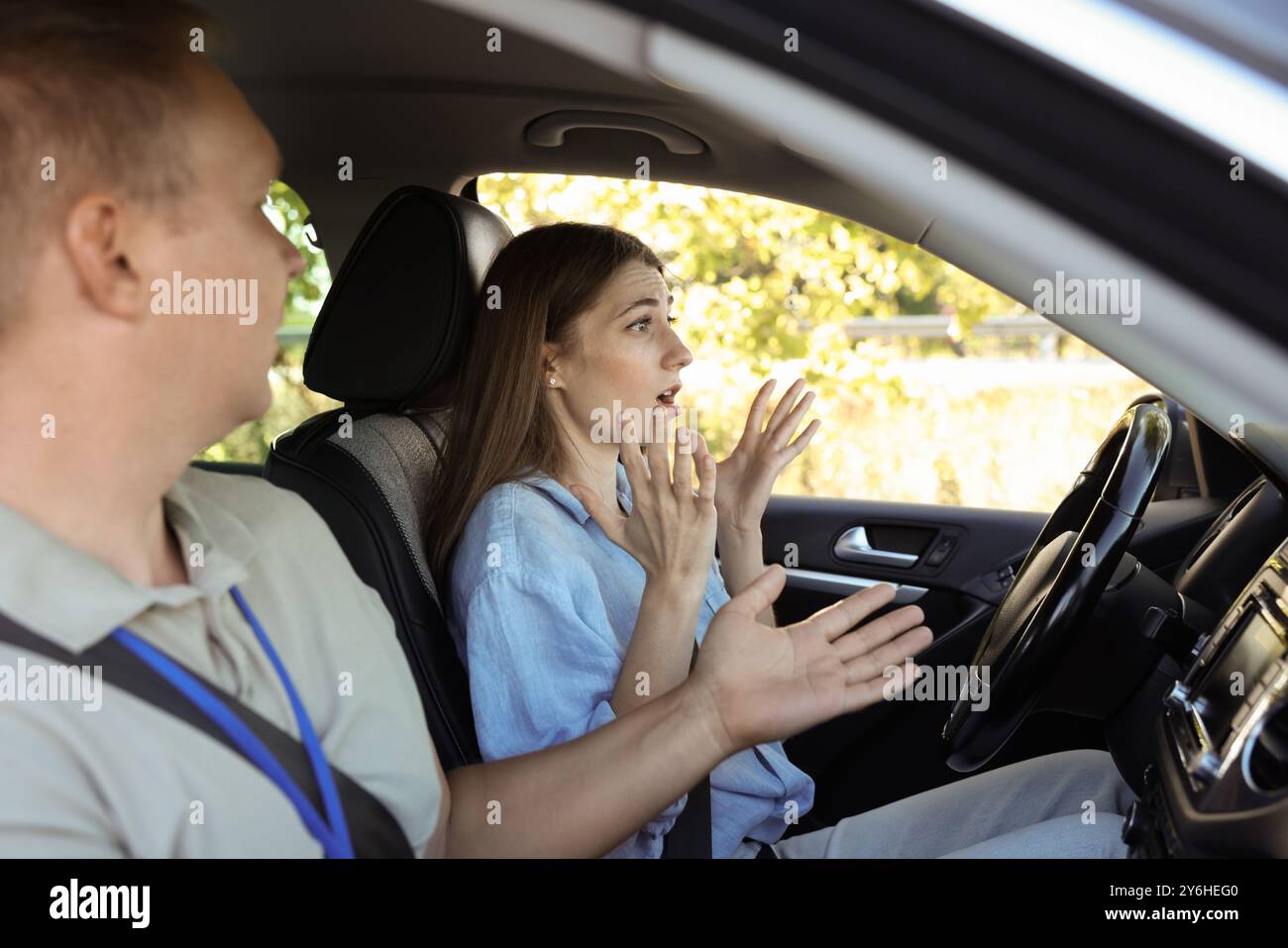 Driving lesson scared hi-res stock photography and images - Alamy