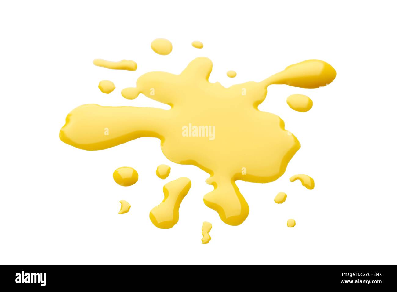 Blot of yellow printer ink isolated on white Stock Photo - Alamy