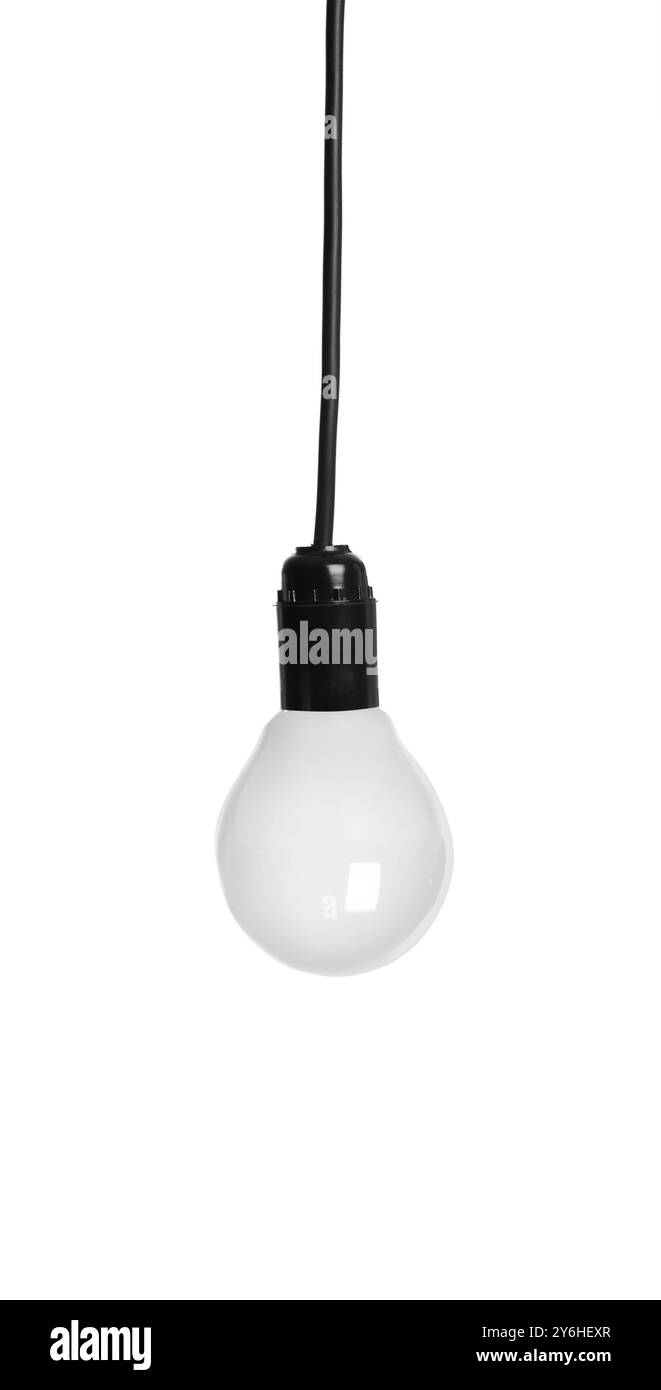 Hanging Light Bulb White Background