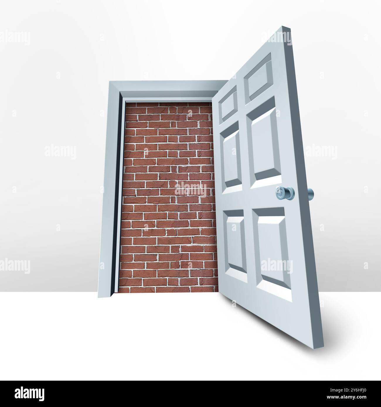Barrier To Opportunity and obstacle to success metaphor as an open door ...