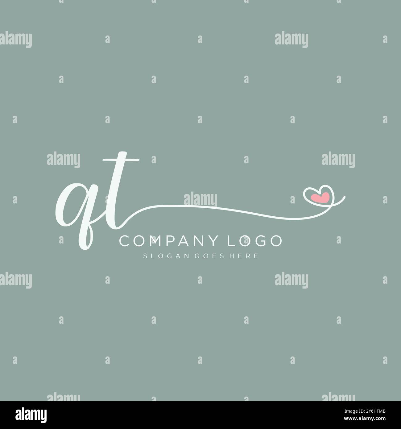 QT Initial handwriting logo design Stock Vector Image & Art - Alamy