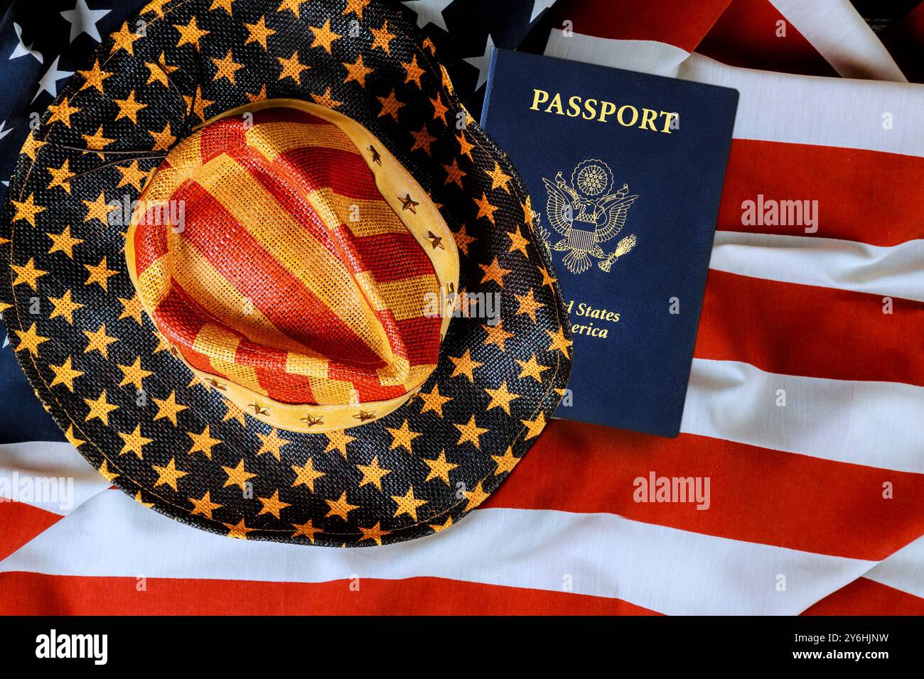 US passport represents citizenship naturalization over background of ...