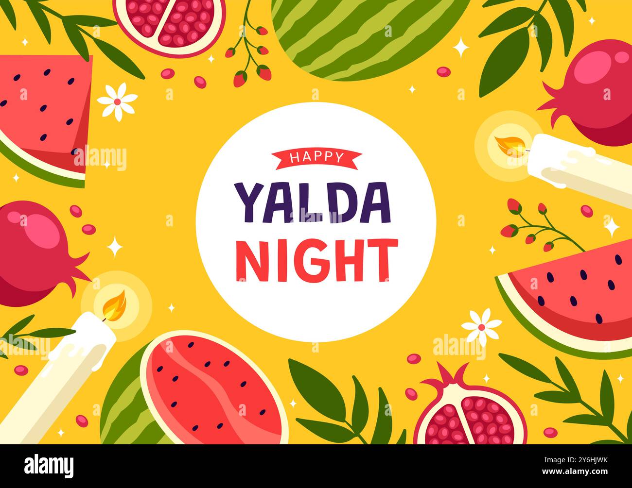 Happy Yalda Night Vector Illustration of an Iranian Festival, featuring ...