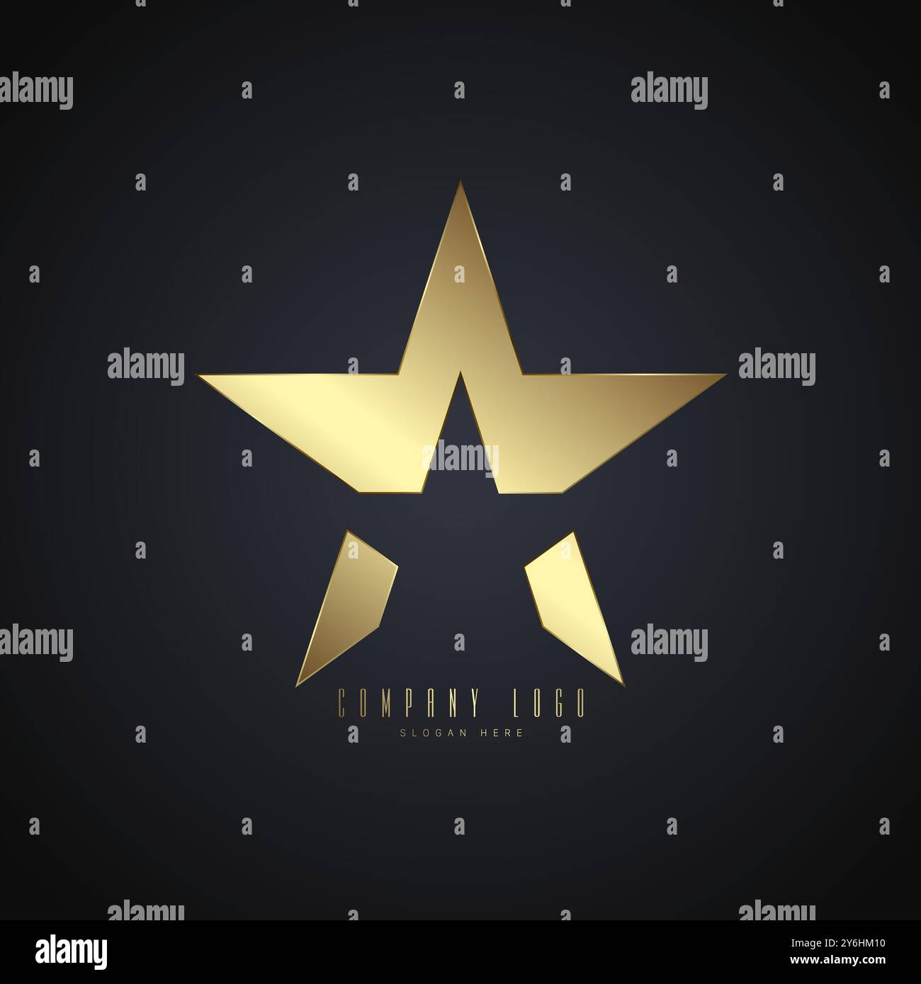Golden Star Logo vector for company on dark background, Luxury star ...