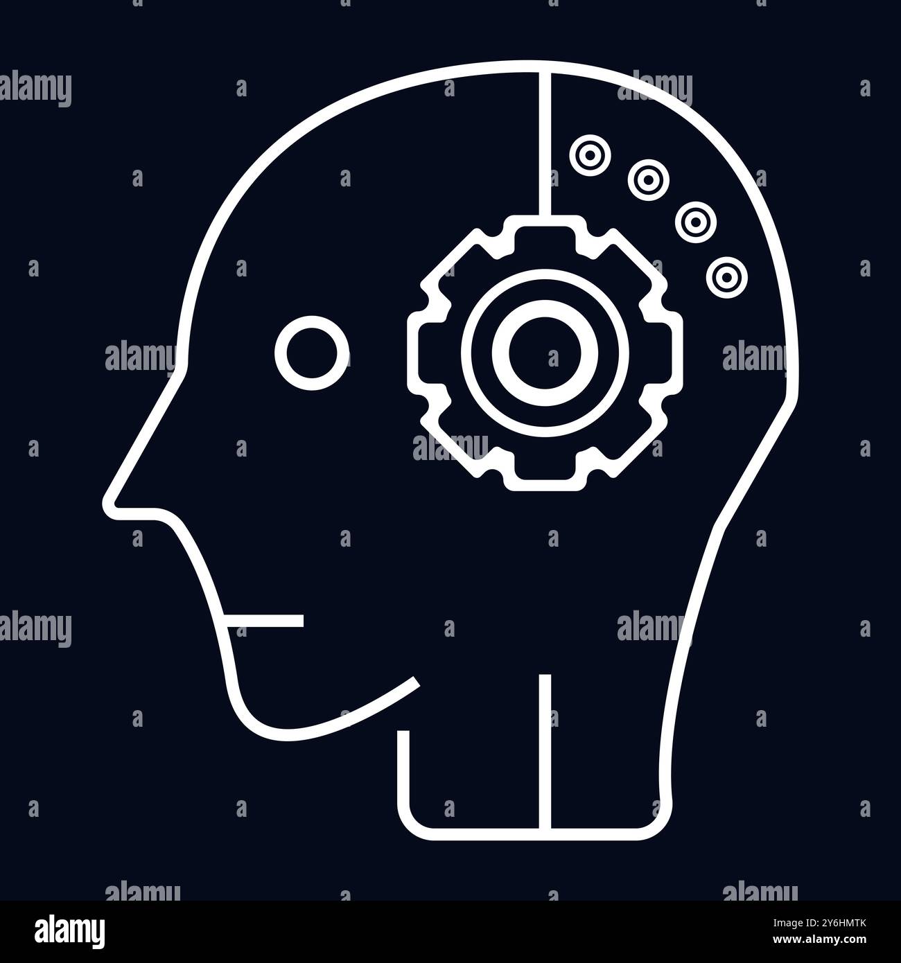 The head and brain AI icon, symbol for AI concept vector, illustration ...