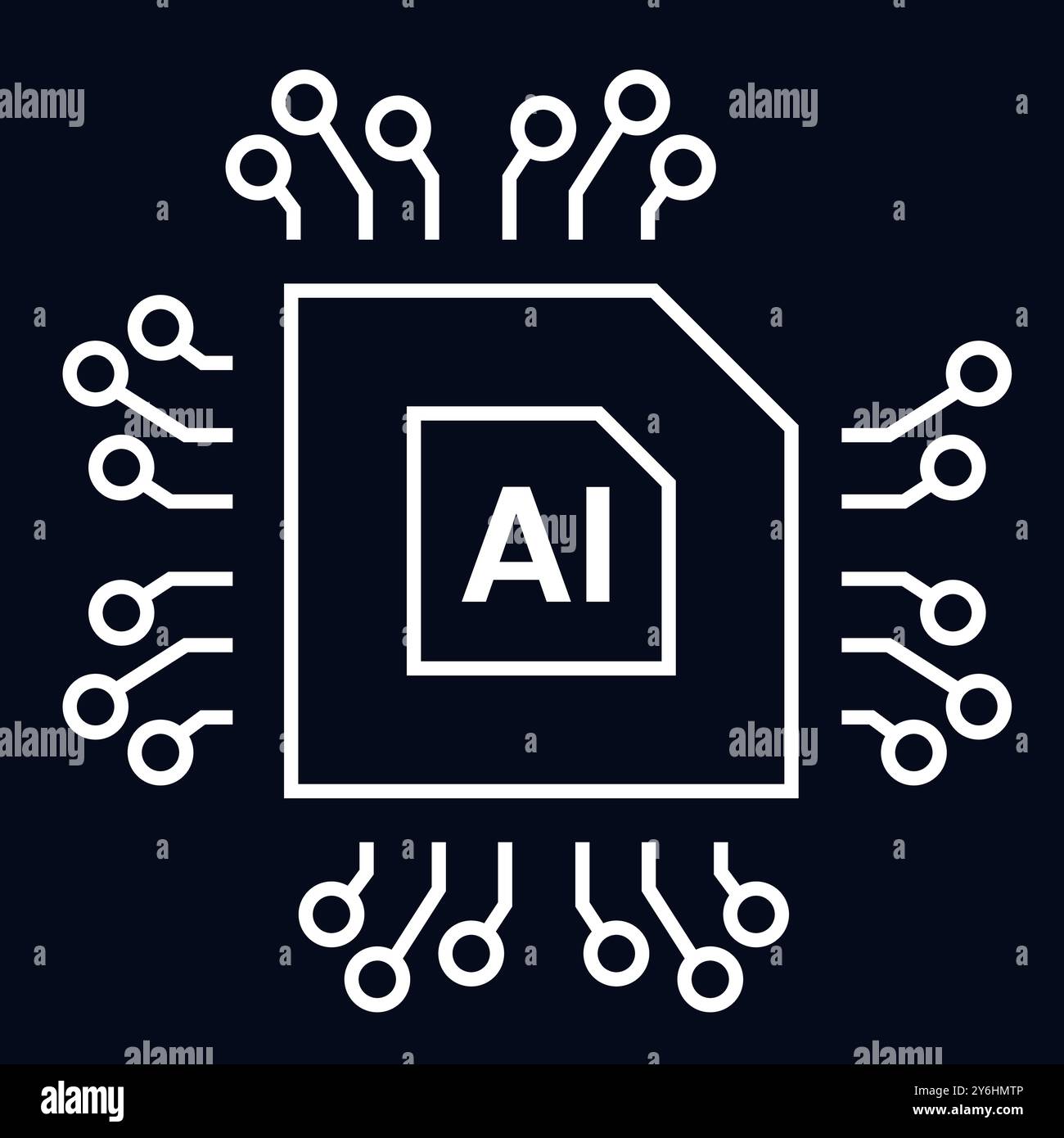 Set of 1 icons, symbols for AI concept vector, illustration design. One ...