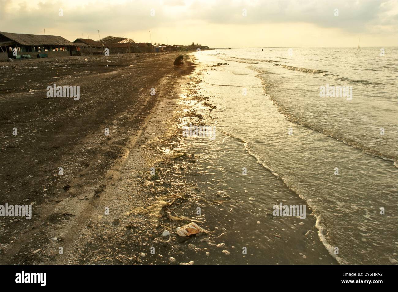 Landscape of Pakis beach in Pakis Jaya, Karawang, West Java, Indonesia ...