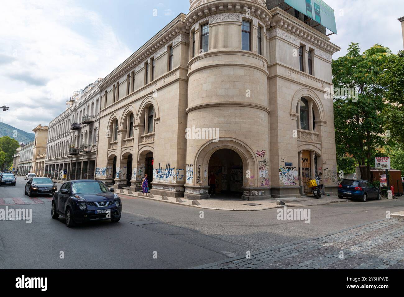 Tbilisi, Georgia - 10 AUG, 2024: Marjanishvili Square is a major square ...