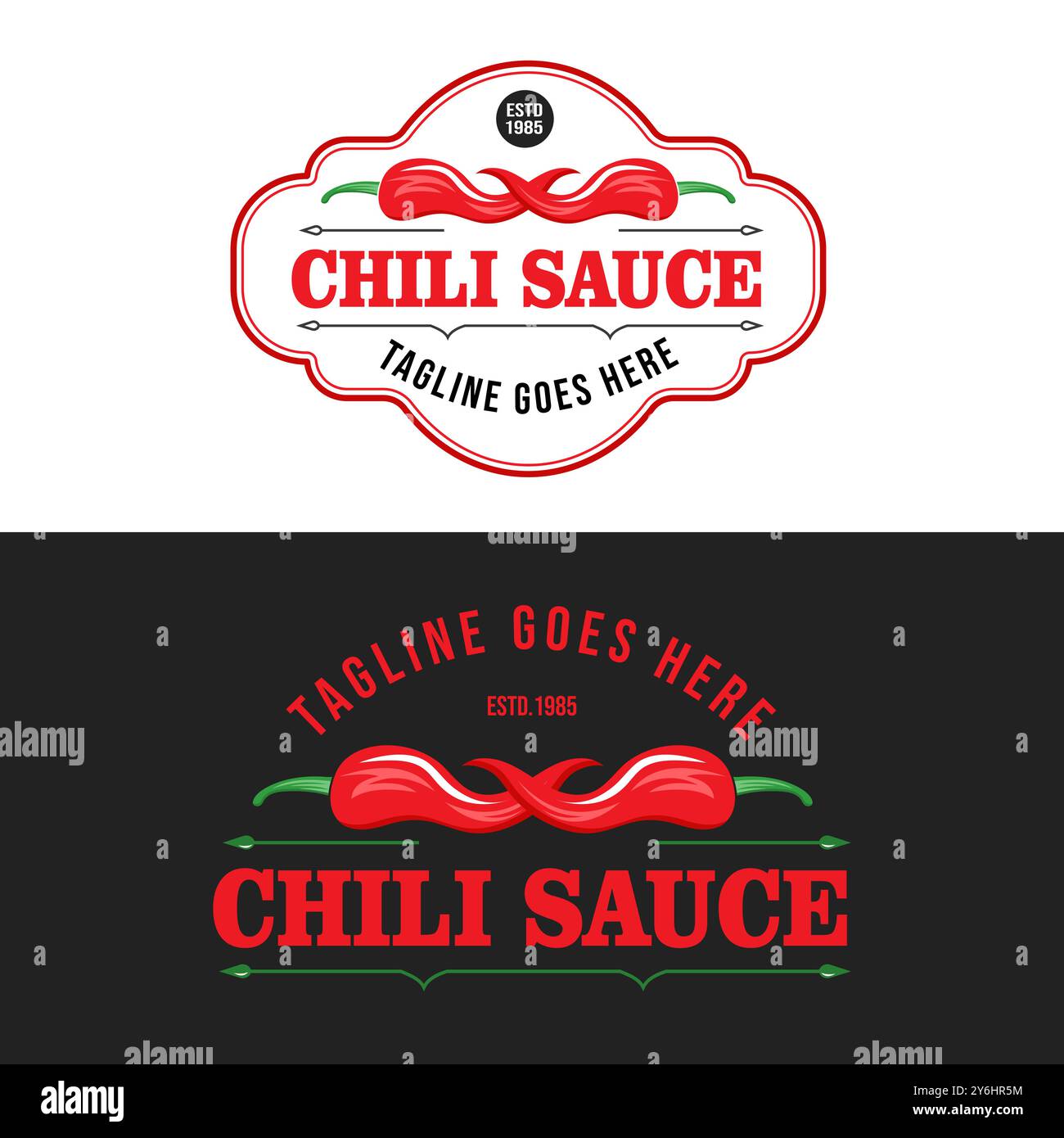 Chili Sauce Product Label Design with Retro Chili Sauce Logo Vintage ...