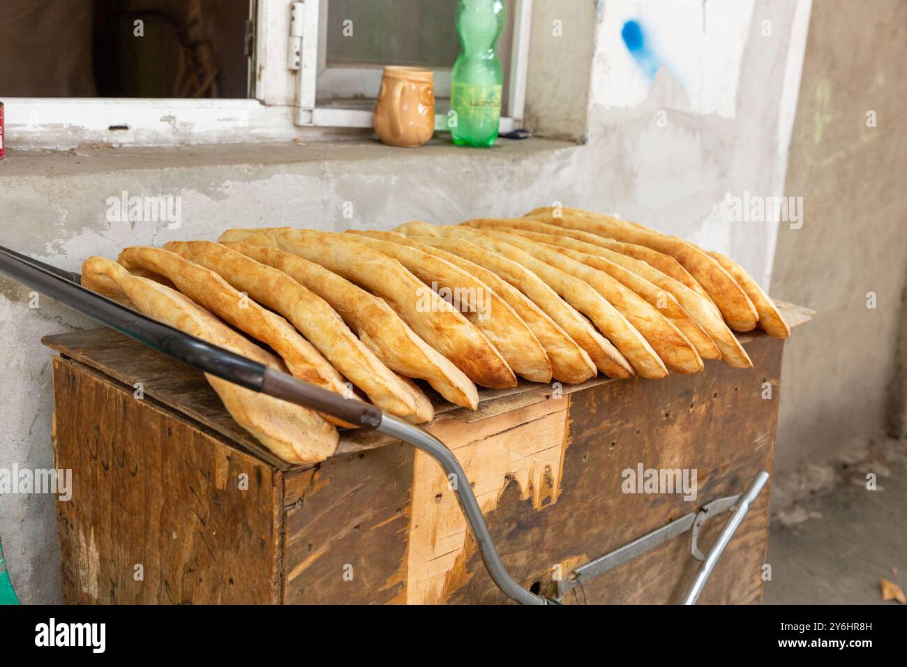 Tbilisi, Georgia - 10 AUG, 2024: Pile of traditional Georgian bread ...