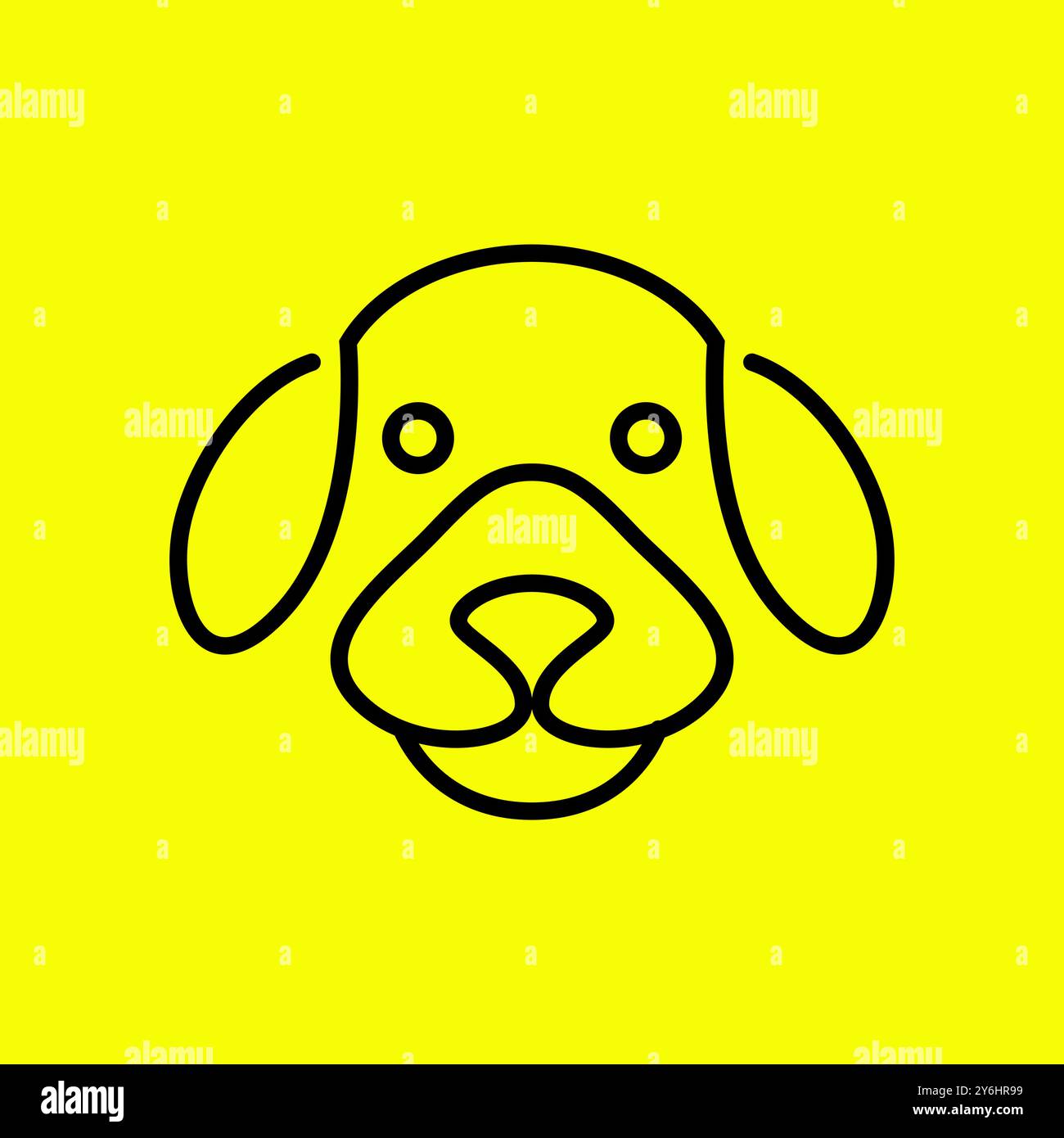 animal pets puppy dog labrador retriever face head line style modern ...