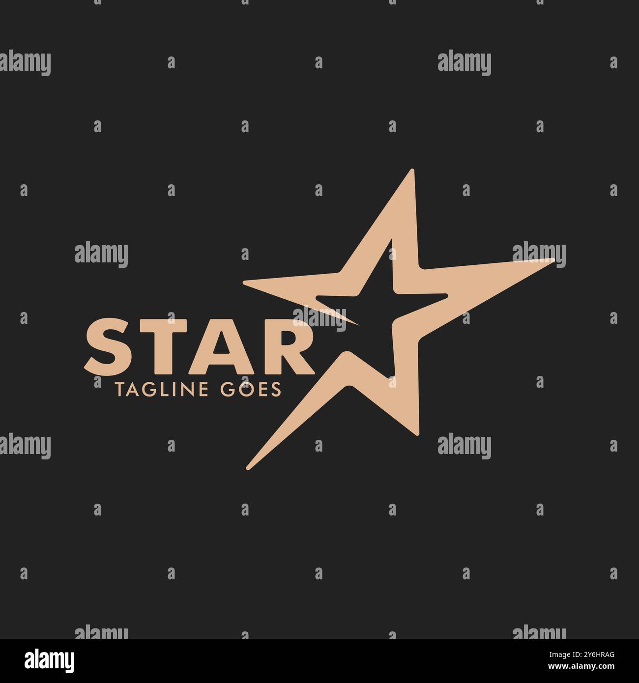 Vintage Retro Style Star Vector Illustration With Black Background and ...